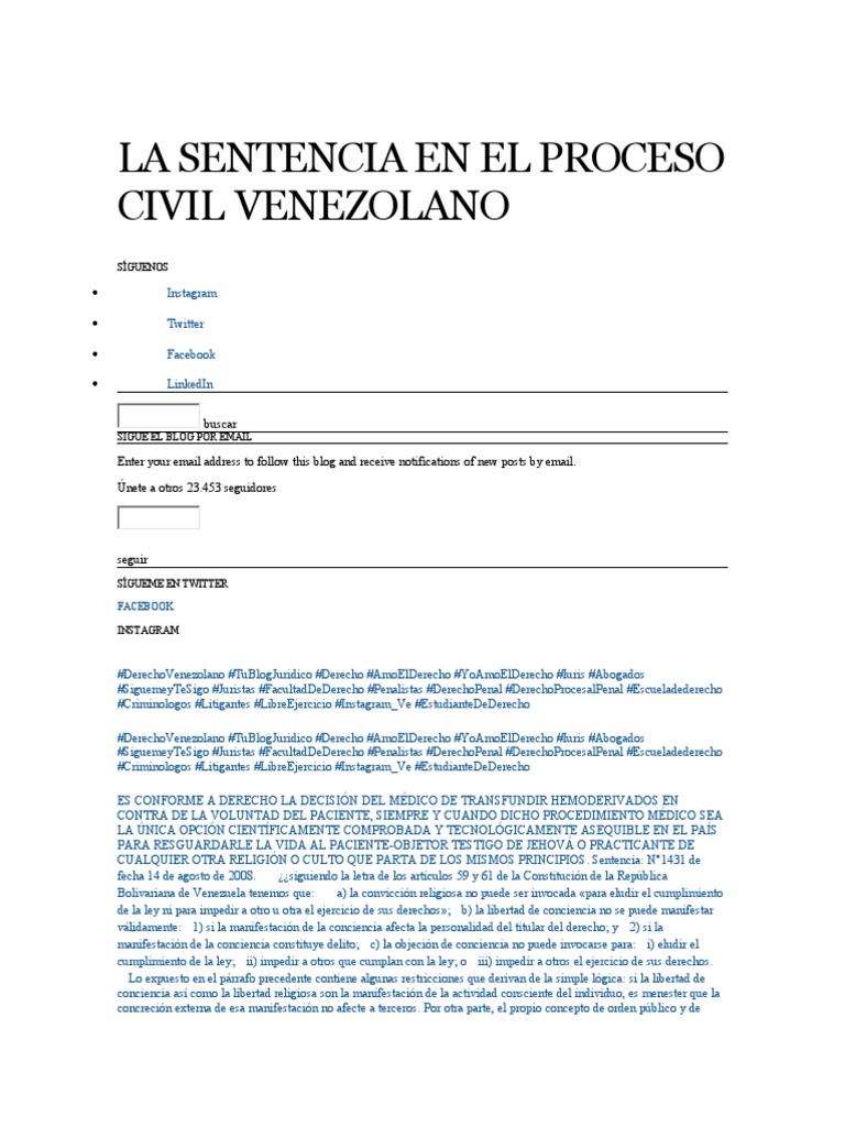 La Sentencia en El Proceso Civil | PDF | Sentencia (ley) | Ley Pública