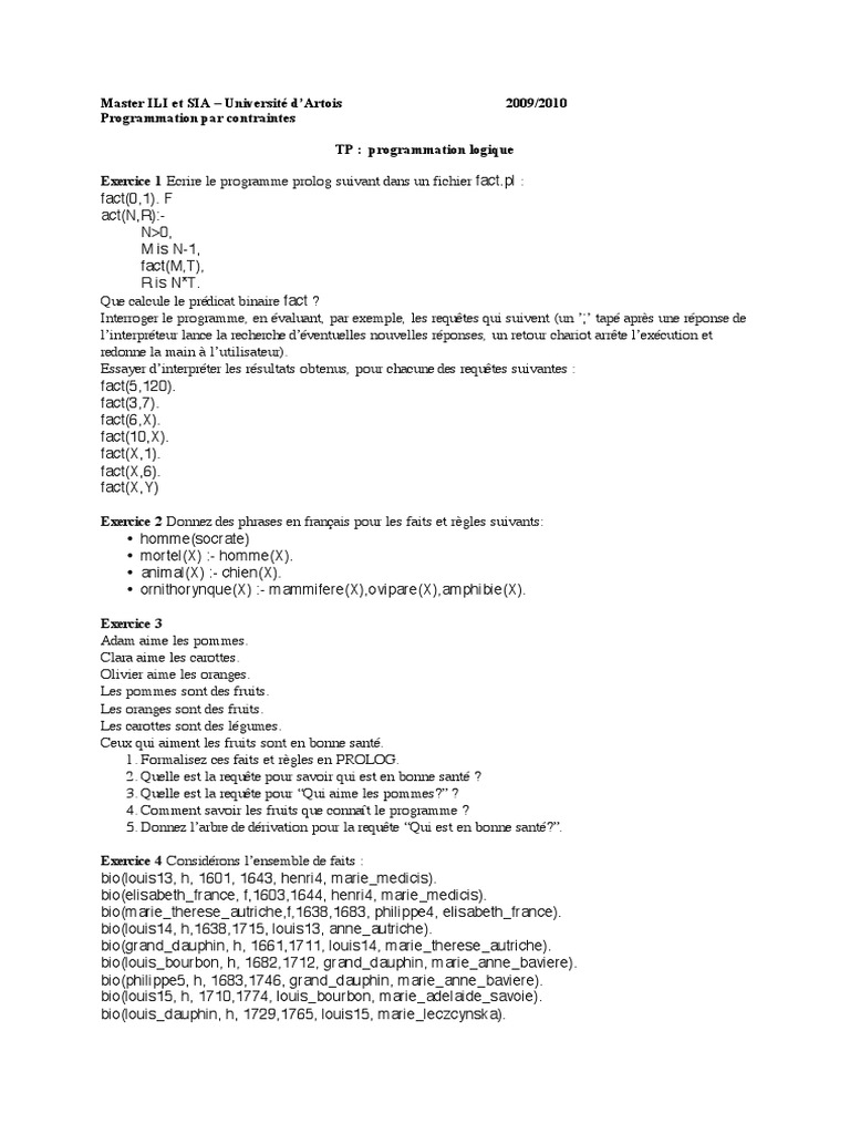 TP 3 Revision Pro Log | Download Free PDF | Méthode formelle ...