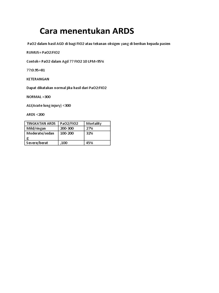 Cara Menentukan ARDS | PDF | Sains & Matematika