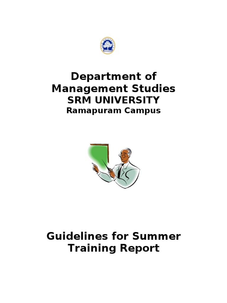 Format For Summer Training Report | PDF | Master Of Business ...