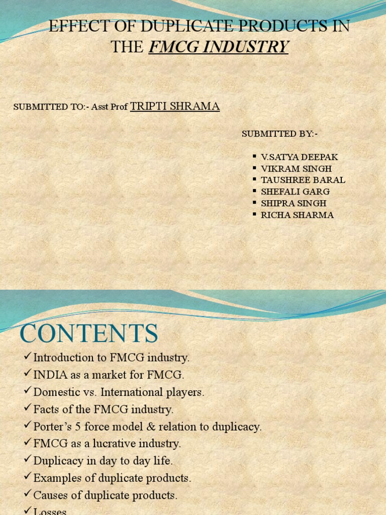 Impact of Duplicate FMCG Products in India | PDF | Business | Economies