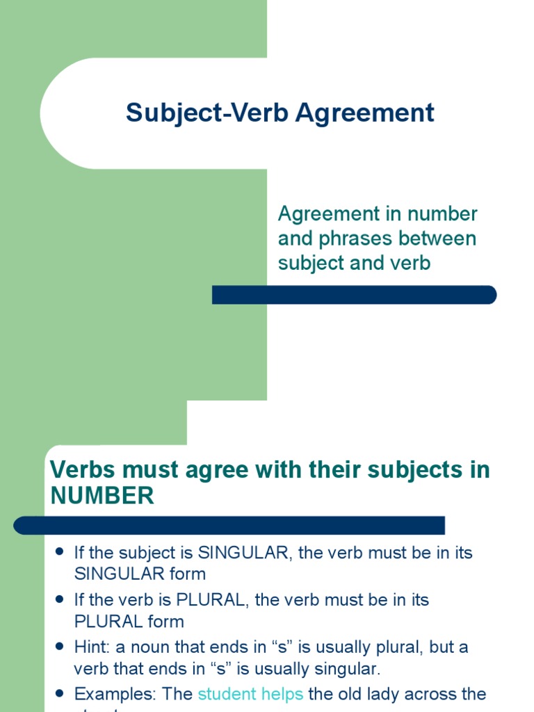 Subject-Verb Agreement Explained | PDF | Language Arts & Discipline