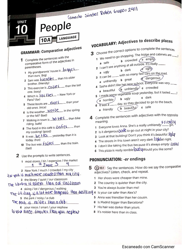 Workbook Unit 10 Ingles | PDF