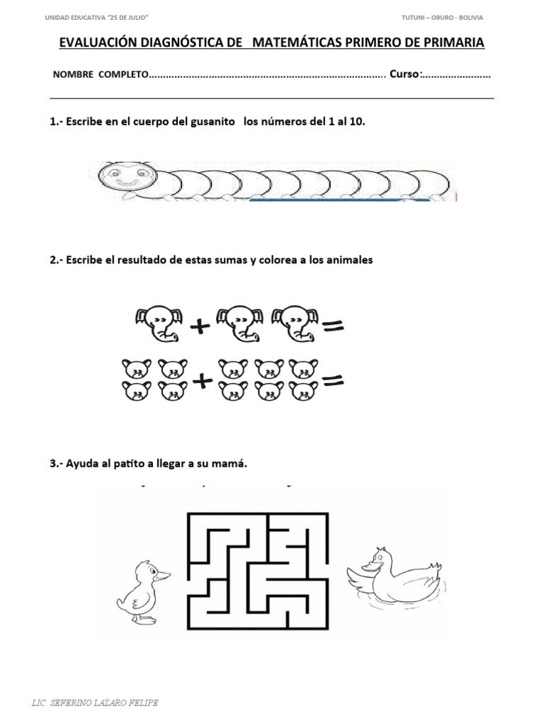 Mate Primero Diag-1 | PDF