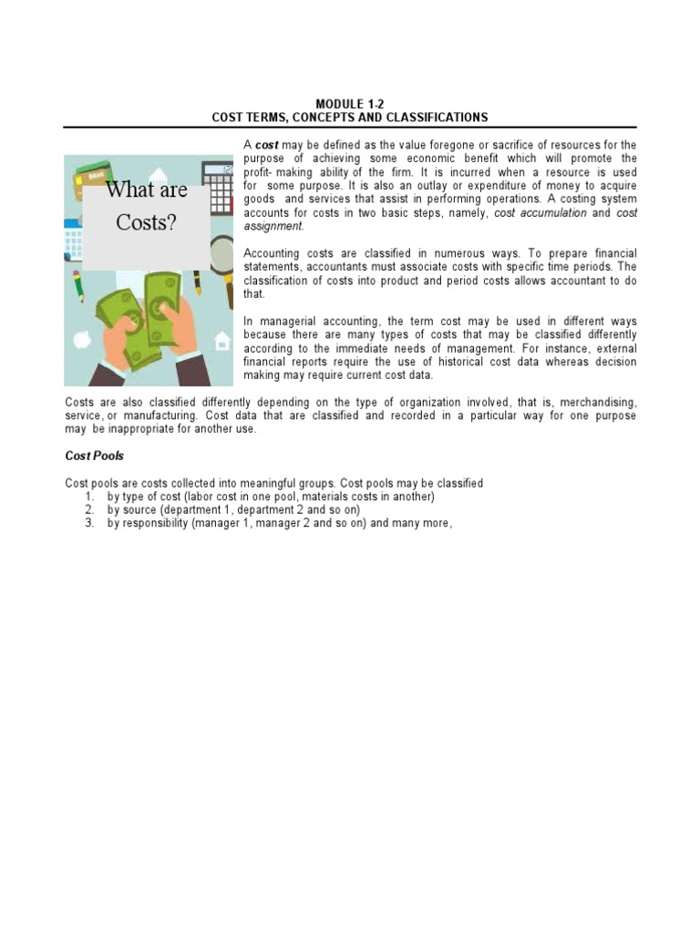 What Are Costs?: Module 1-2 Cost Terms, Concepts and Classifications ...