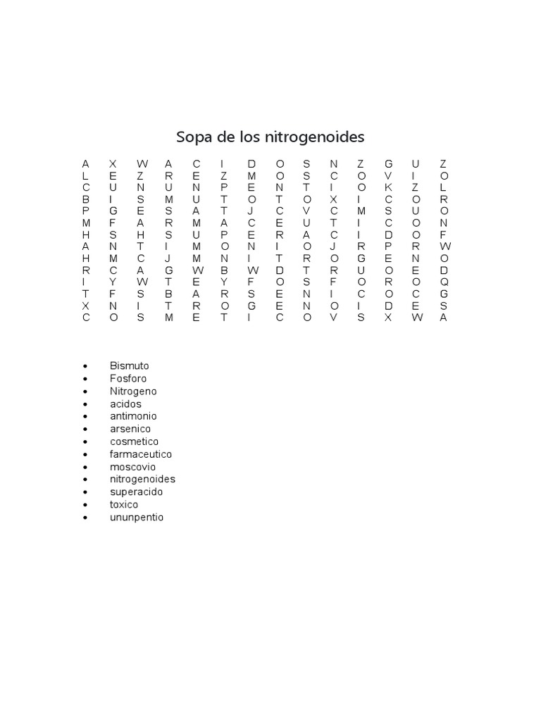 Sopa de Los Nitrogenoides | PDF