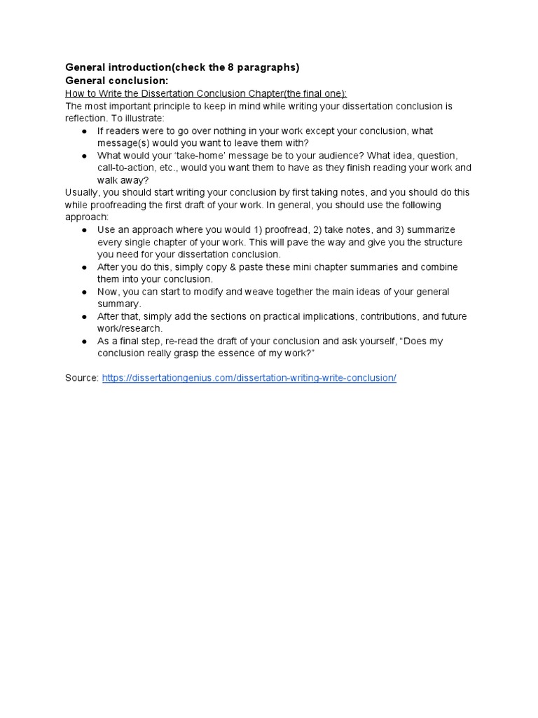 How To Write The Dissertation Conclusion Chapter | PDF