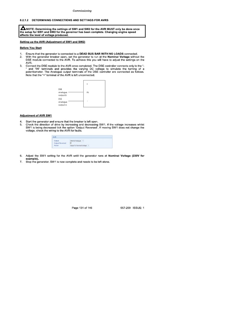 Deepsea - 8660mkii - Settings For Avrs | PDF