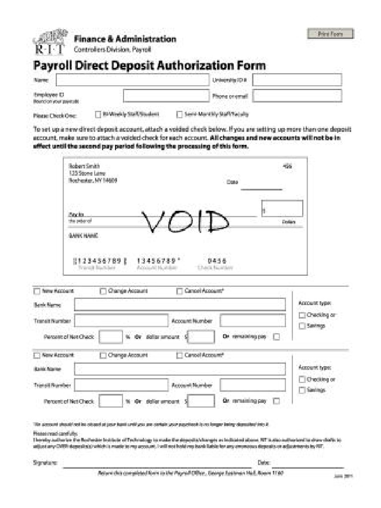 Direct Deposit Form | PDF