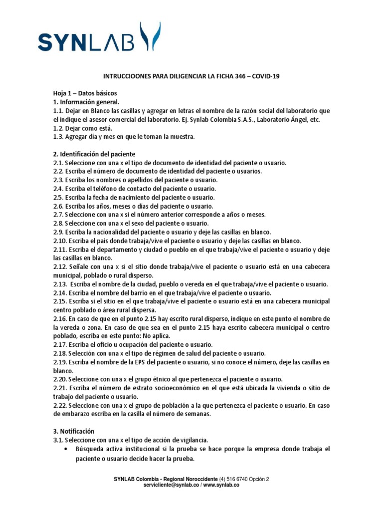 Anexo-3. Instrucciones para Diligenciar La Ficha de Ejm. 346 | PDF | Ciencias de la vida ...