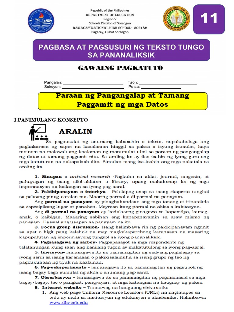 Pangangalap NG Datos | PDF