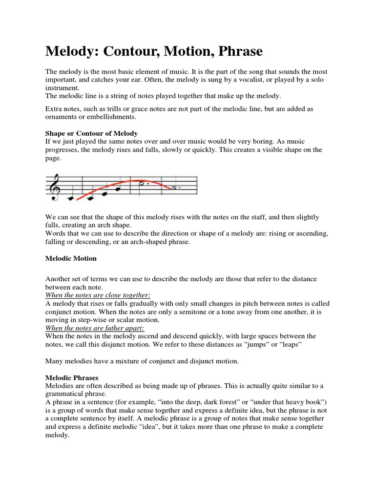 Understanding Melody Contour and Motion | PDF | Phrase | Musical ...