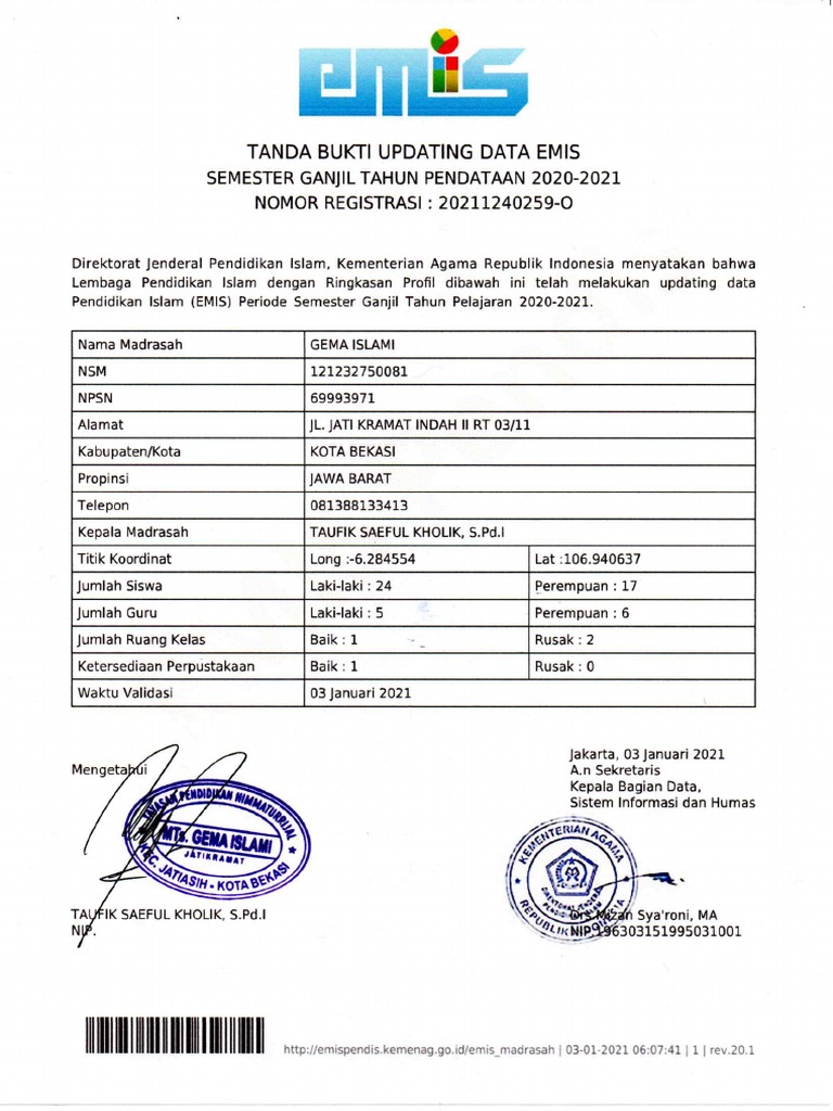 Bap Emis 2020-2021 | PDF