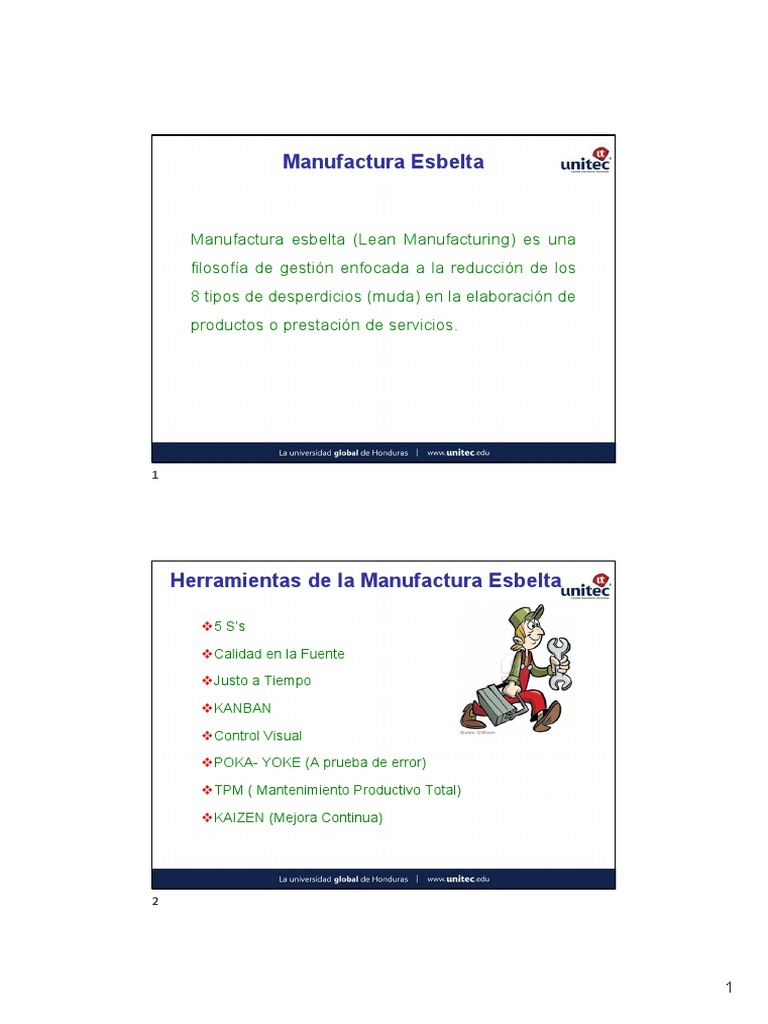 Herramientas de La Manufactura Esbelta | PDF | Lean Manufacturing | Procesos de negocio