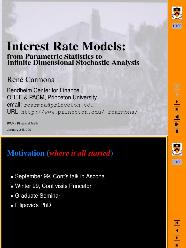 Interest Rate Models:: From Parametric Statistics To Infinite Dimensional Stochastic Analysis ...