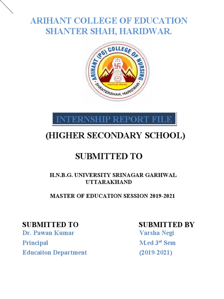 Varsha Document Internship | Download Free PDF | Teachers | Classroom