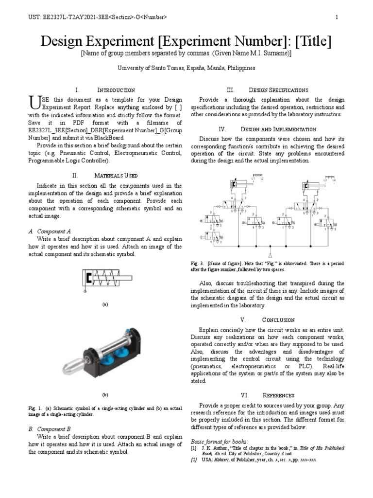 Design Experiment (Experiment Number) : (Title) : (Name of Group ...
