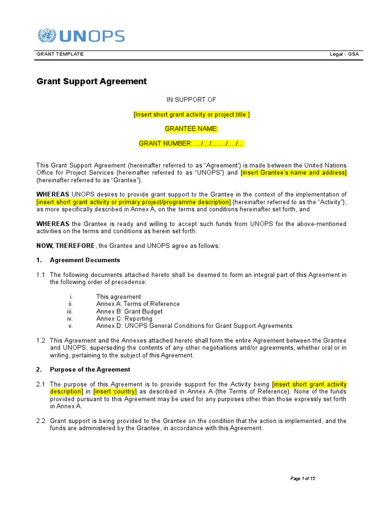 Grant Support Agreement | PDF | Indemnity | Arbitration