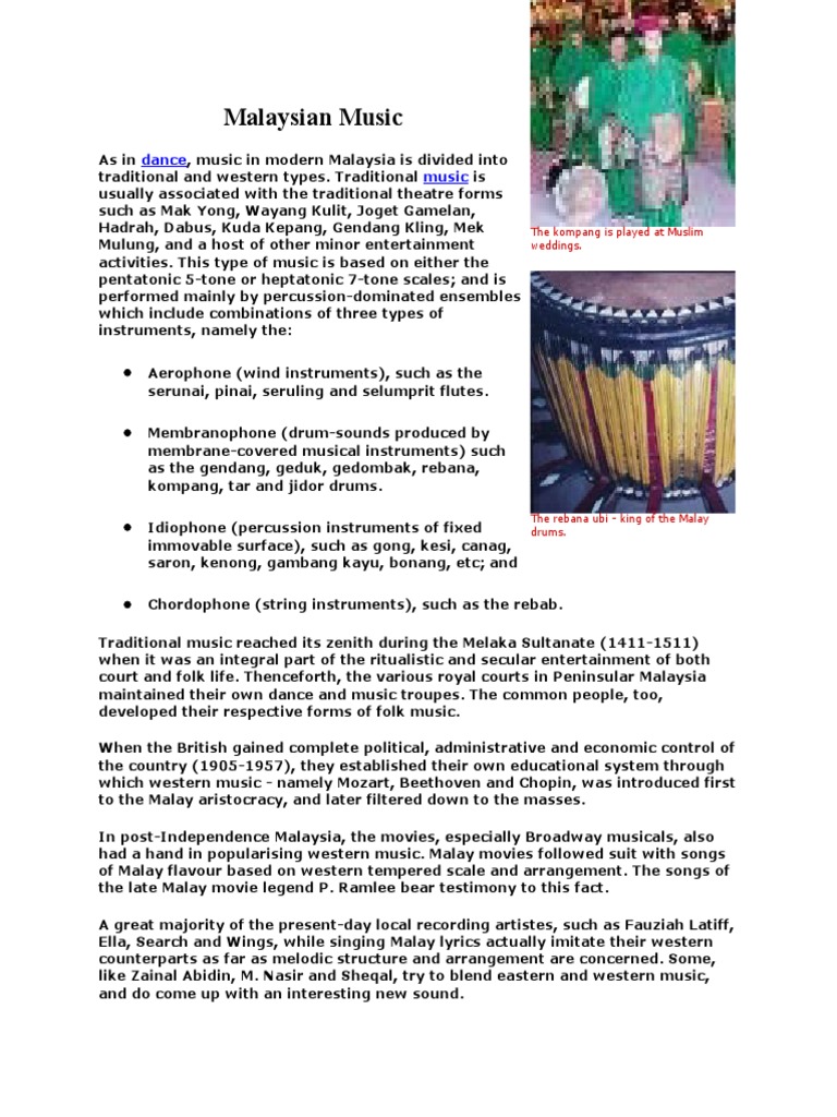 Malaysian Music | PDF | Malaysia | Performing Arts