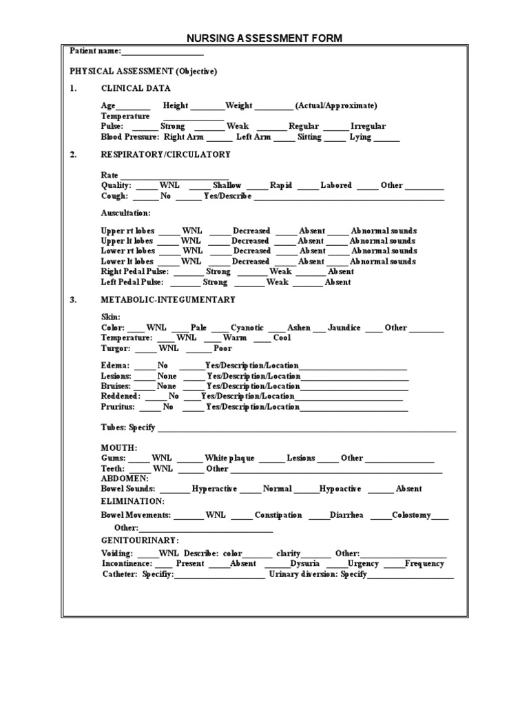 A Comprehensive Nursing Assessment: Evaluating a Patient's Physical ...