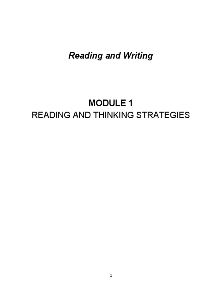 Module 1-RSW | PDF | Plot (Narrative) | Narration