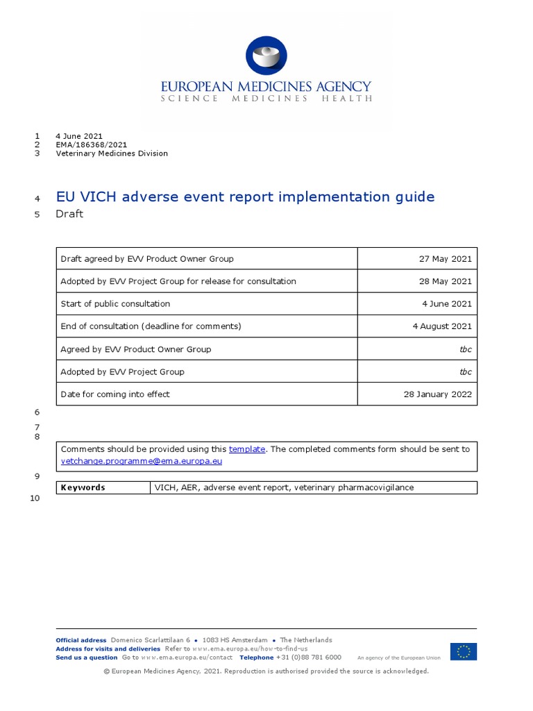 EMA VICH Implementation Draft Guide | PDF | Electronic Data Interchange ...