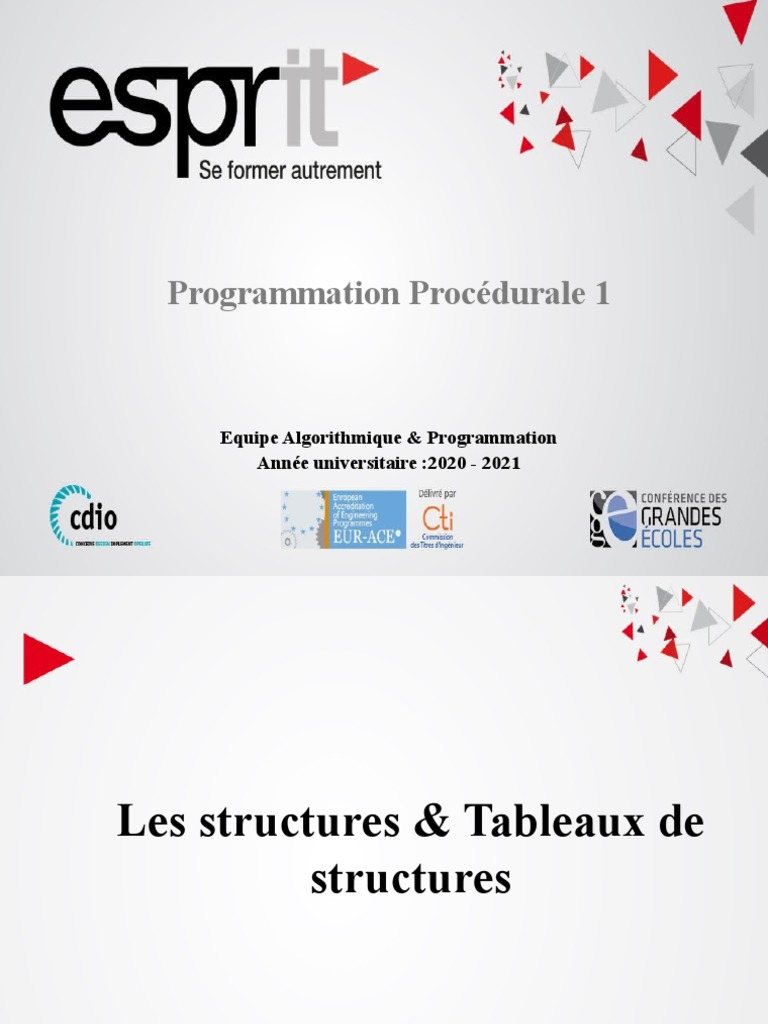 Structures Et Tableaux de Structures | PDF | Variable (informatique) | C (Langage de programmation)