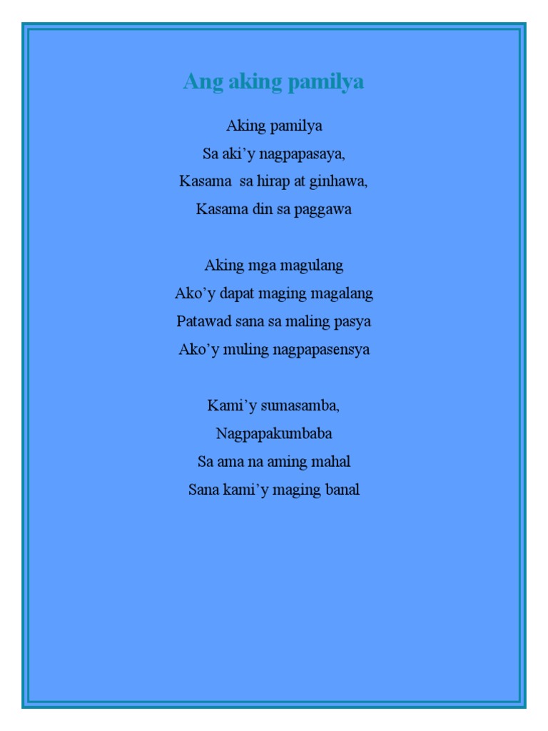 Ang Aking Pamilya | PDF