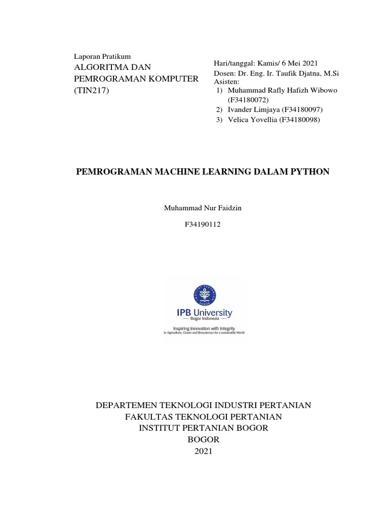 Pemrograman Machine Learning Python | PDF