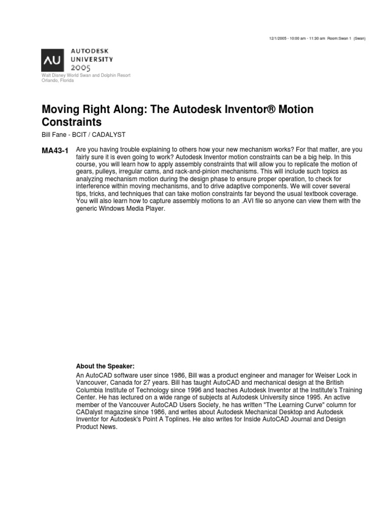 Autodesk Constraints | PDF | Gear | Autodesk