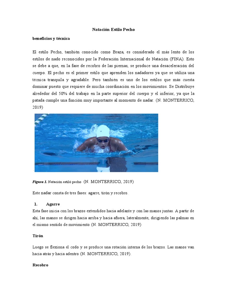 Técnica y fases del nado pecho | PDF | Salud y bienestar