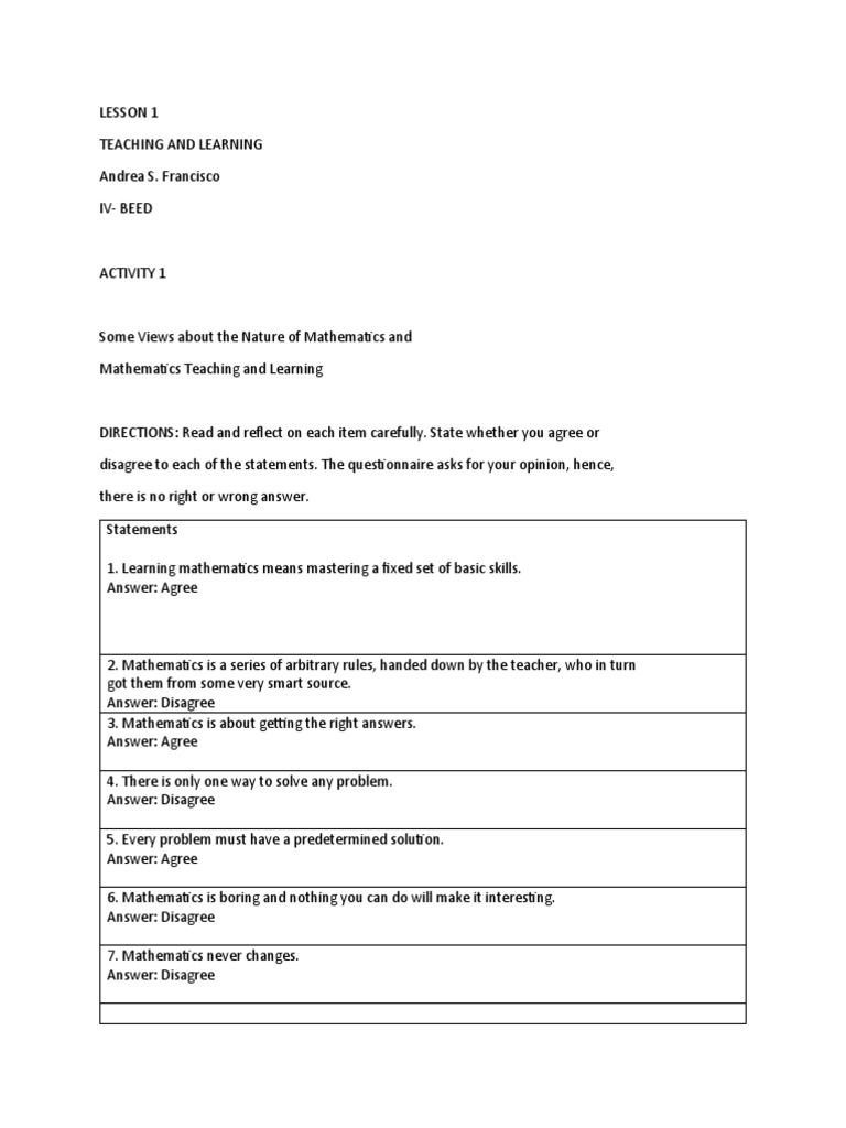 Lesson 1 Math | PDF | Circle | Constructivism (Philosophy Of Education)