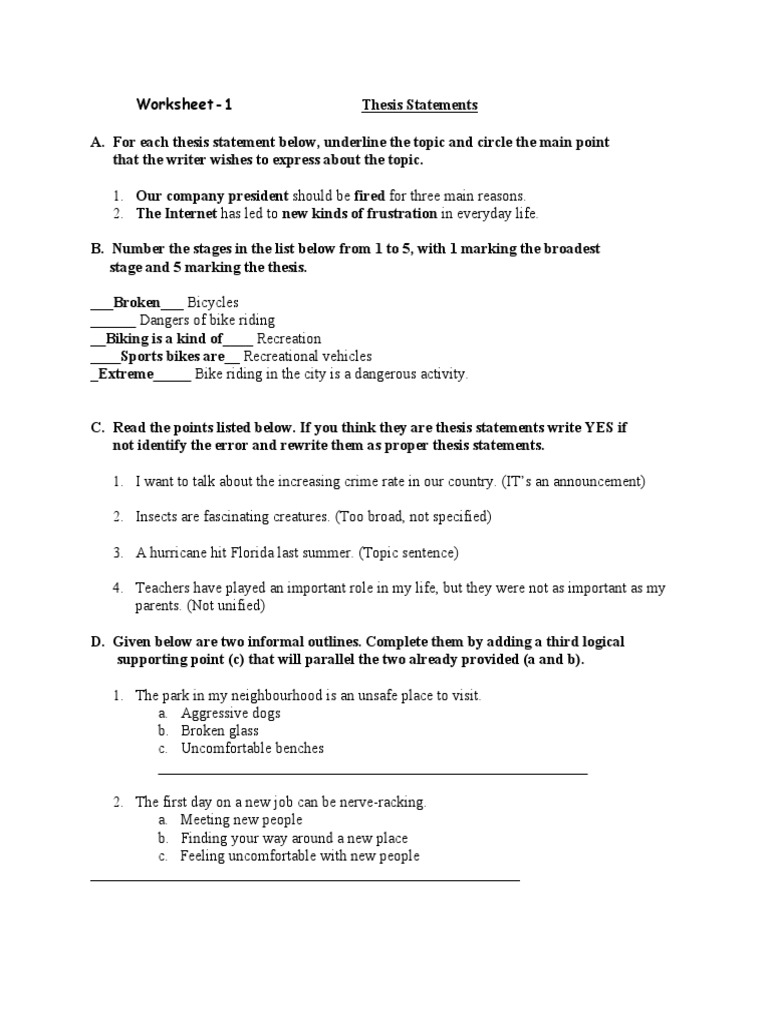 WritingBasicsWorkSheet 1 | PDF