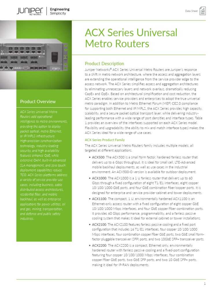 ACX Series Universal Metro Routers: Product Description | PDF ...