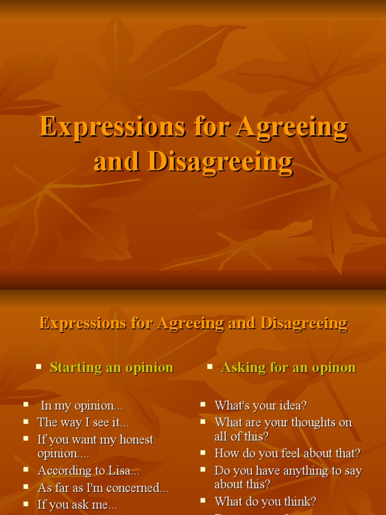 Agreeing and Disagreeing Expressions | PDF