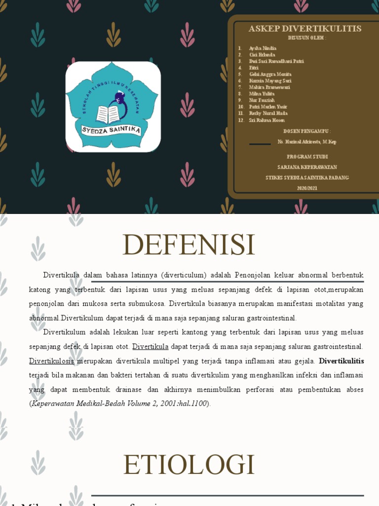 Askep Divertikulitis KGD Ii | PDF | Pengembangan Diri | Sains & Matematika