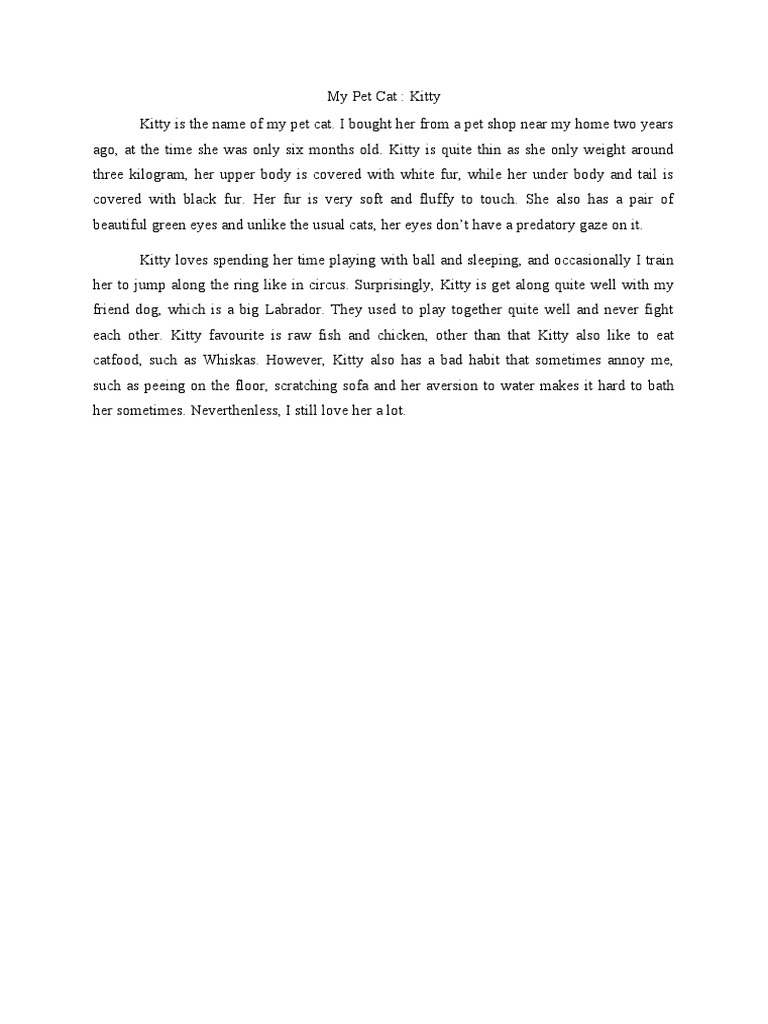 My Pet Cat (Descriptive Text) | PDF