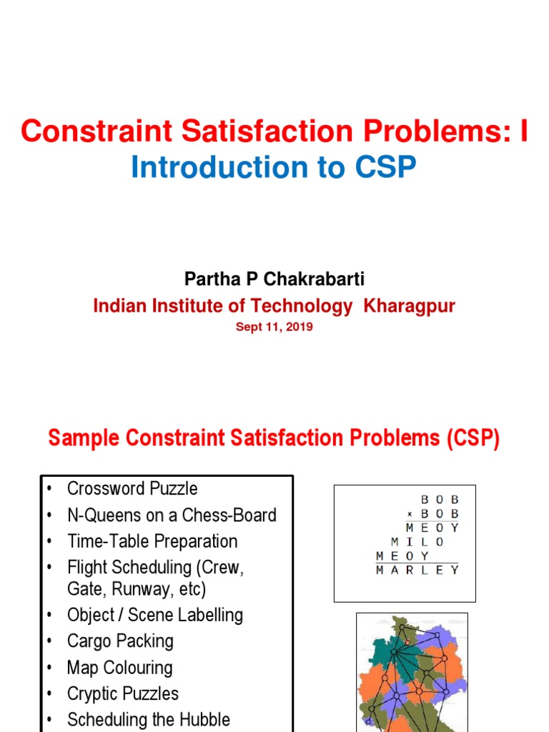 Constraint Satisfaction Problems I Introduction To Csp Pdf Computer Science Mathematics