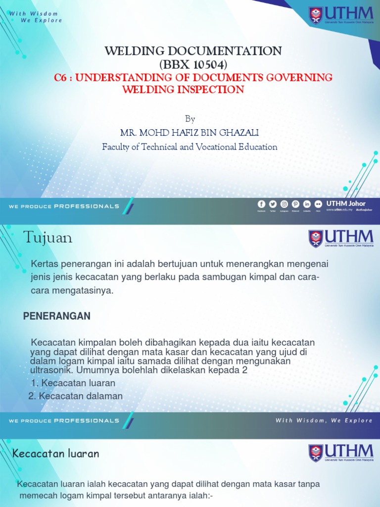 Welding Documentation (BBX 10504) : C6: Understanding of Documents ...