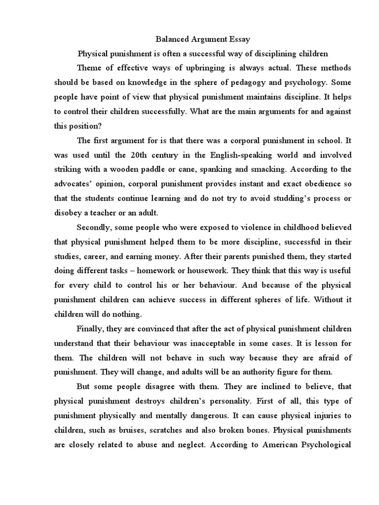 Pros and Cons of Physical Punishment | PDF | Spanking | Child Abuse