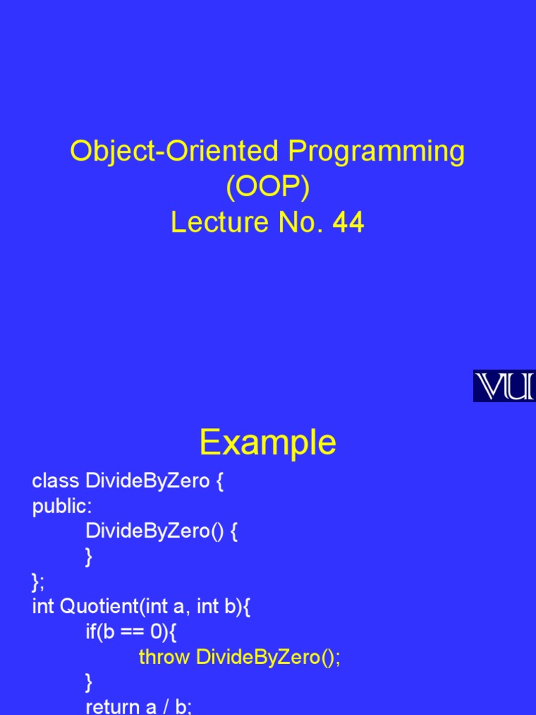 Object-Oriented Programming (OOP) Lecture No. 44 | PDF | Parameter ...