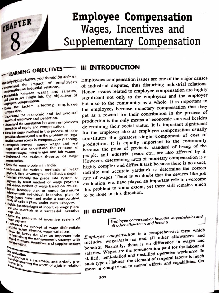 Employee Compensation (Wages, Incentives and Supplementary Compensation ...