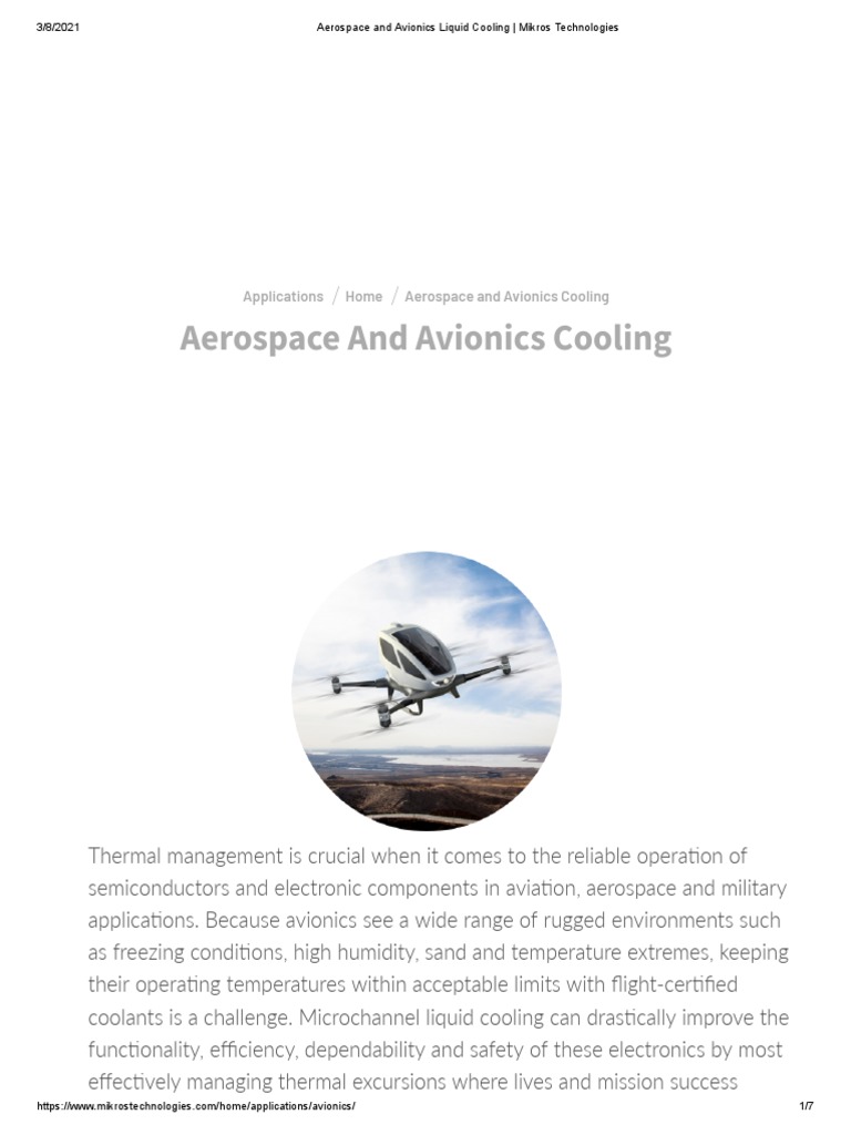 Aerospace and Avionics Liquid Cooling _ Mikros Technologies | PDF