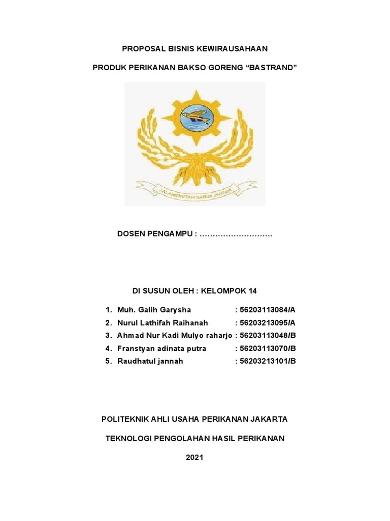Proposal Usaha Bakso Goreng Bastrand | PDF | Memasak, Makanan, & Anggur