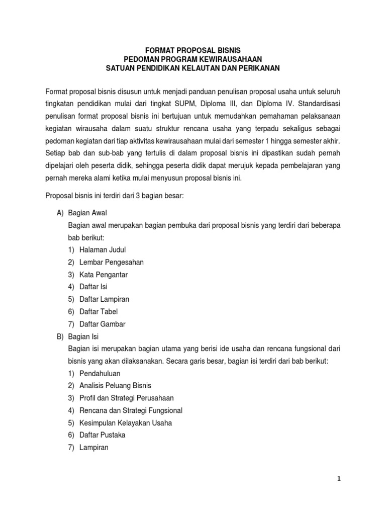 Format Proposal Bisnis | PDF