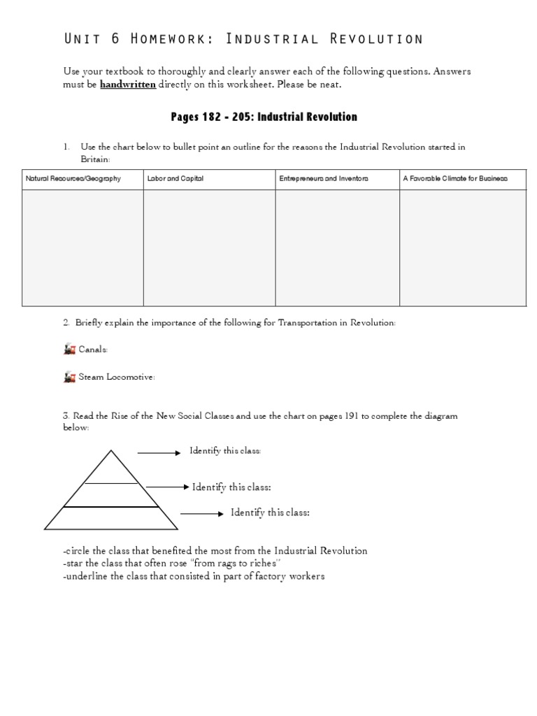 Unit 6 Homework: Industrial Revolution | PDF | Steam Locomotive ...