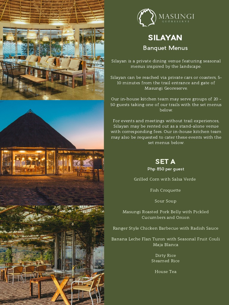 Silayan Dining and Banquet Options | PDF | Lunch | Desserts