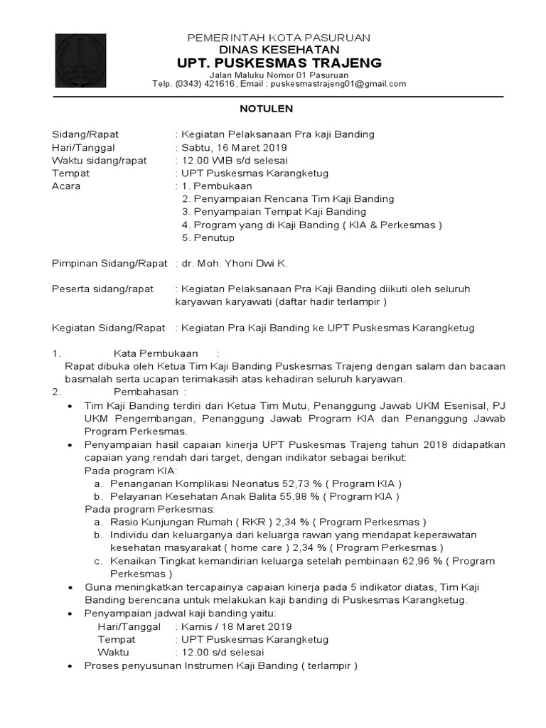 Notulen Pra Kaji Banding Trajeng | PDF
