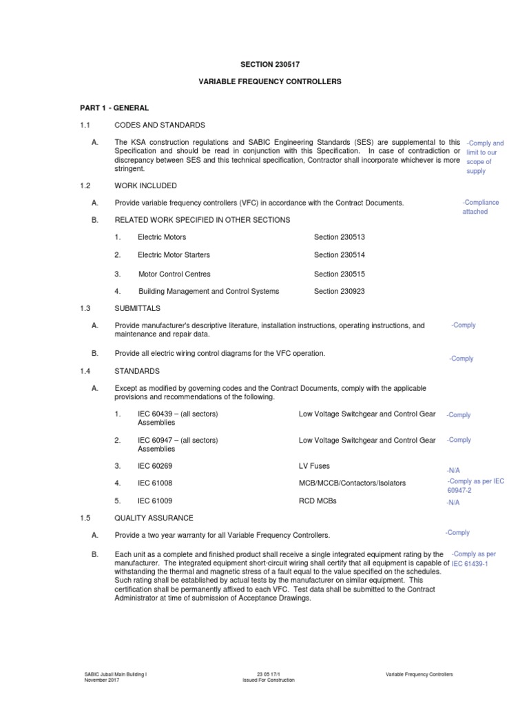 230517-VFD Compliance Sample | PDF | Power Supply | Electromagnetism