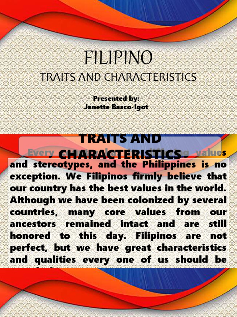 Filipino: Traits and Characteristics | PDF | Philippines